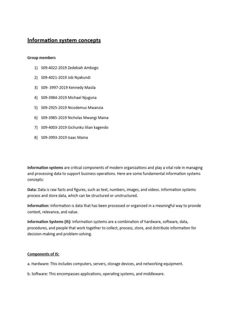 Information System Concept S09- Group1 | PDF | Information System | Cloud Computing