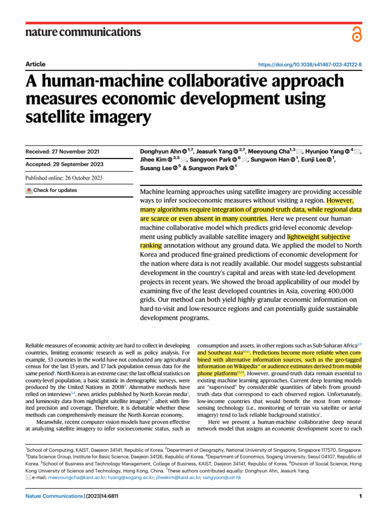 A Human-Machine Collaborative Approach Measures Economic Development ...