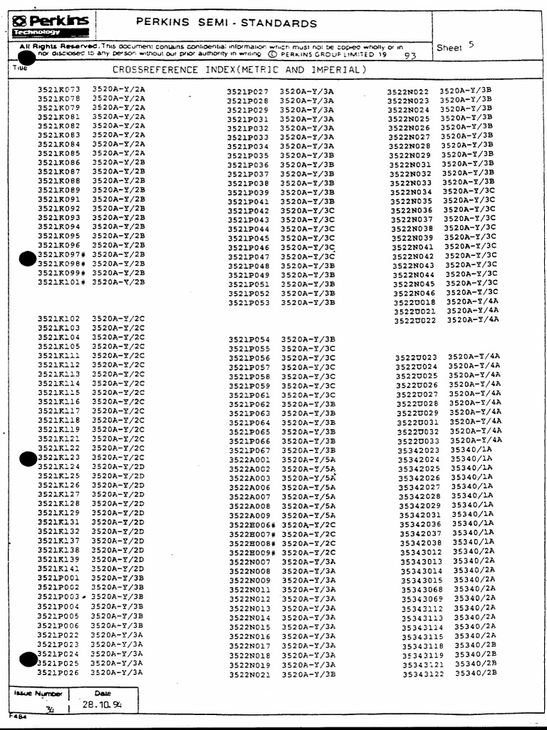 Sheet5 (Index - Imperial & Metric) | PDF