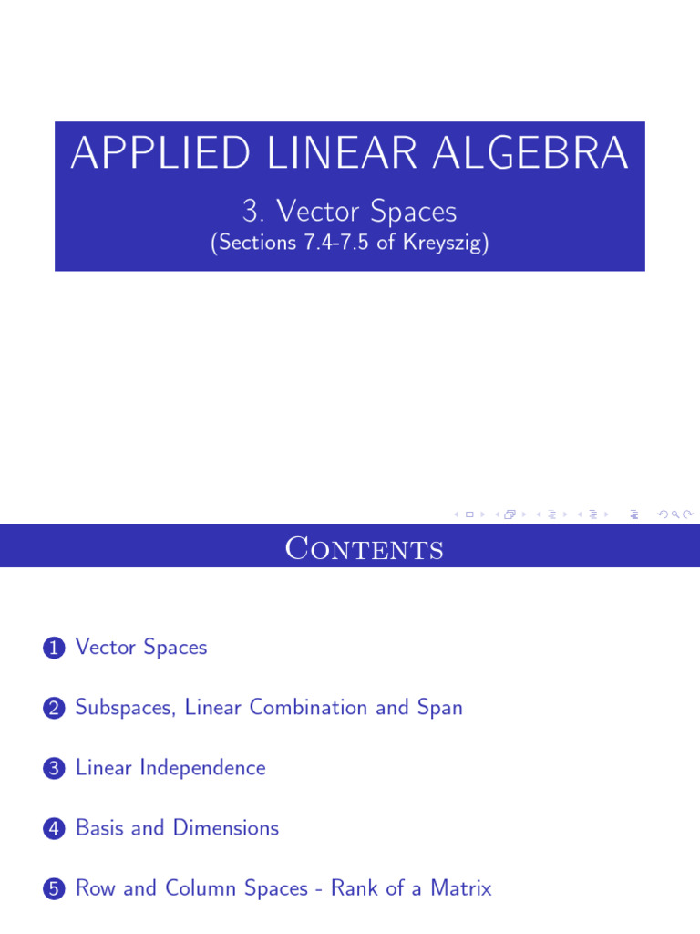3 - Vector Spaces | PDF | Vector Space | Basis (Linear Algebra)
