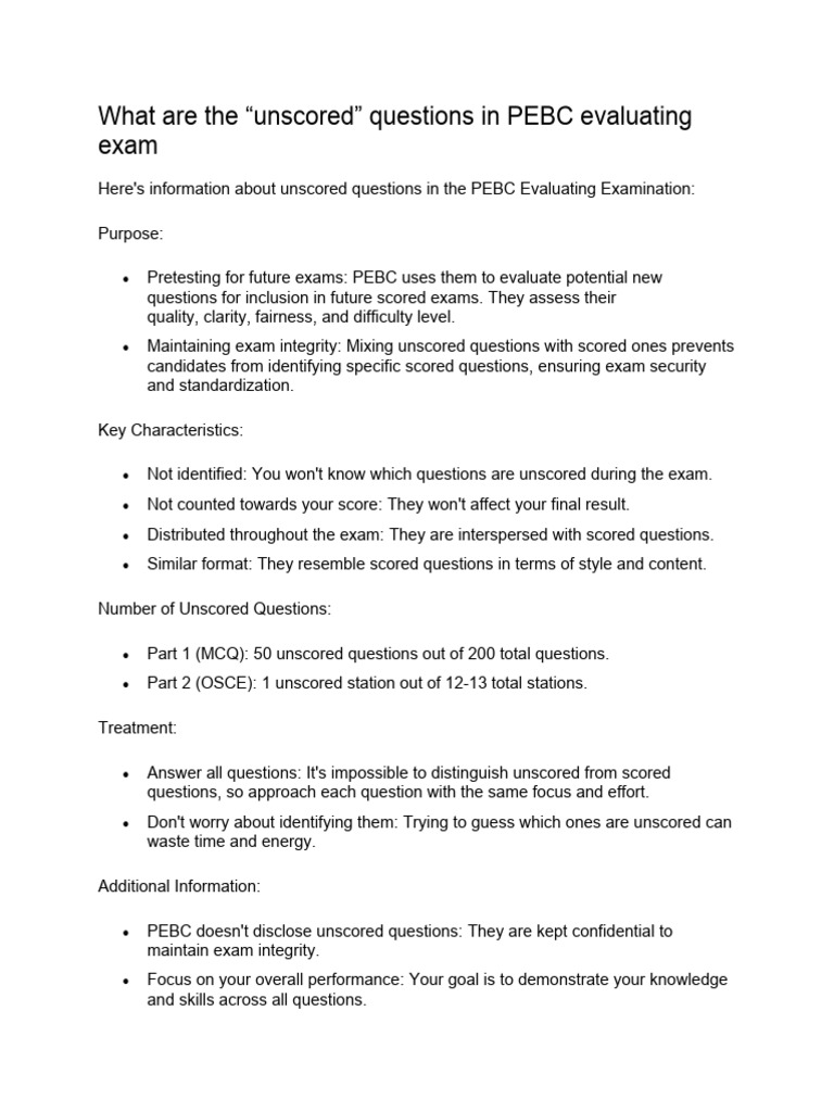 Understanding PEBC Evaluating Exam Questions | PDF | Pharmacist ...