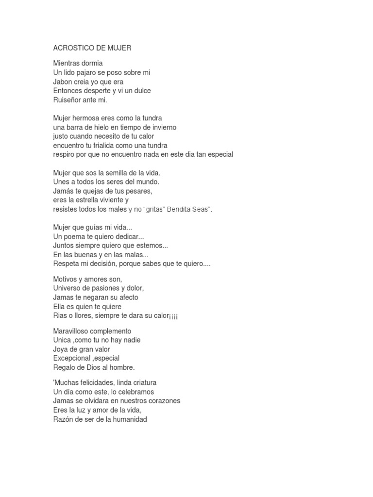 Acróstico Celebrando a la Mujer | PDF