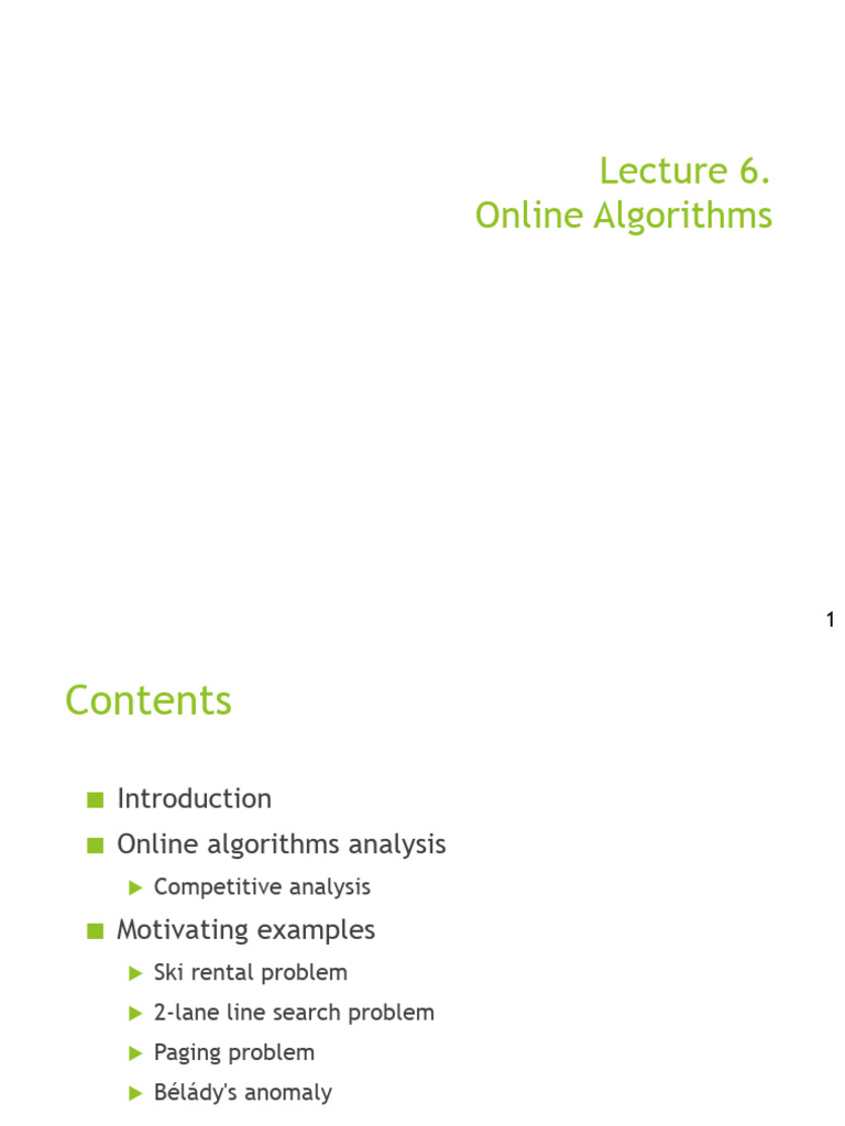Lecture 6 - Online - Algorithms | Download Free PDF | Mathematical Logic | Algorithms And Data ...