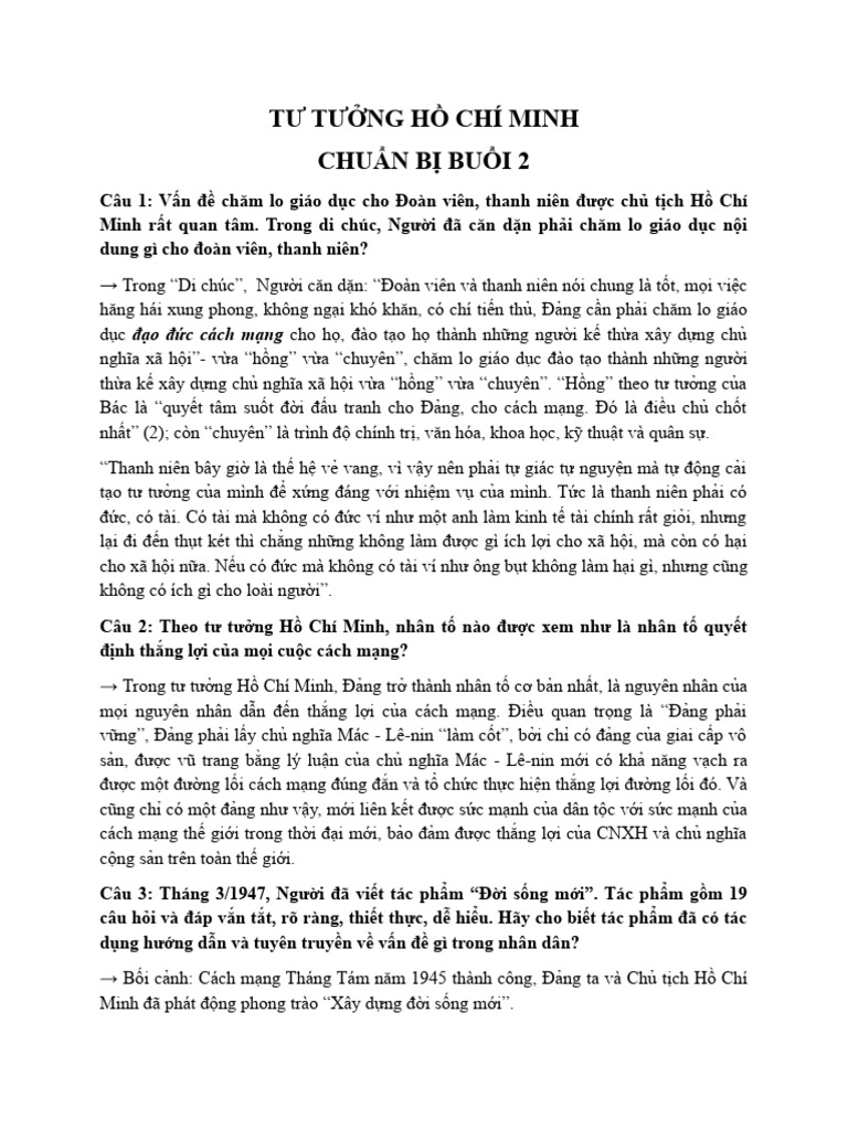 Tư Tư NG H Chí Minh-Cb Bu I 2 | PDF