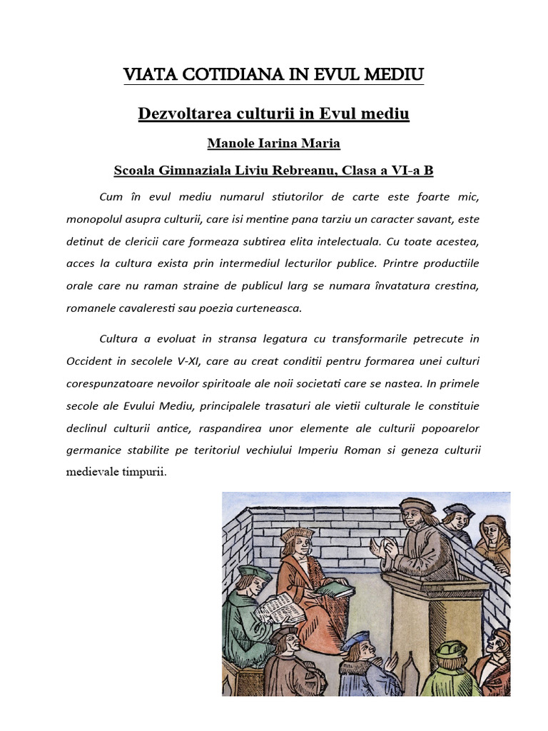 Viata Cotidiana in Evul Mediu | PDF