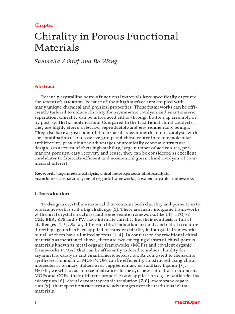 Full Chapter - Chirality in Porous Functional Materials | PDF ...