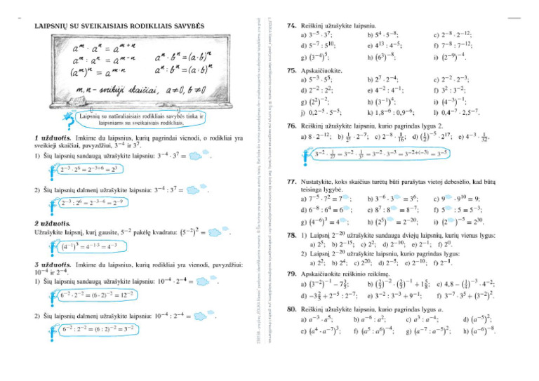 laipsniu su sveikaisiais rodikliais savybes | PDF