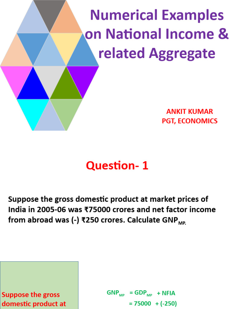 Numerical Examples On National Income and Related Aggregates | PDF