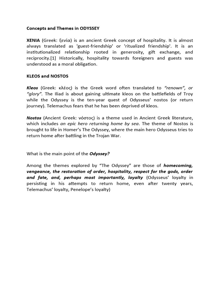 Concepts and Themes in ODYSSEY | PDF | History | Classics