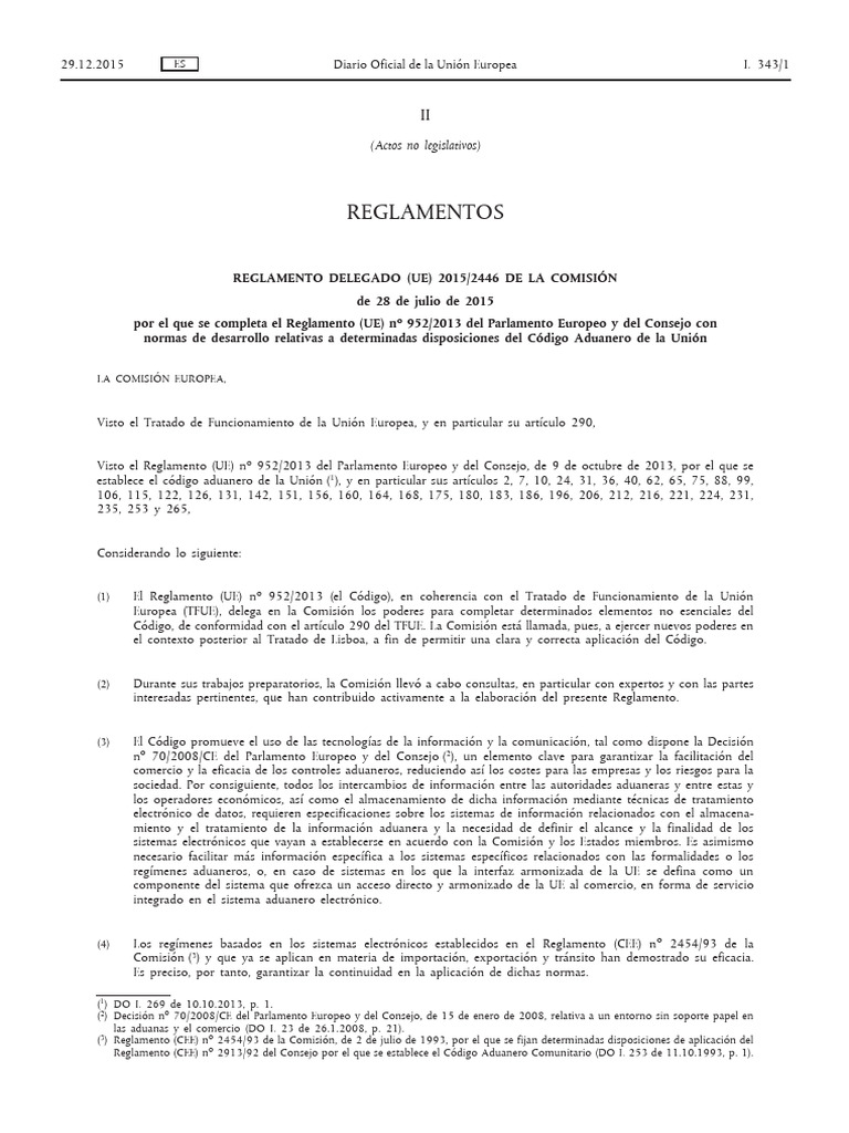 Reglamento Delegado Cau | PDF | aduana | Unión Europea