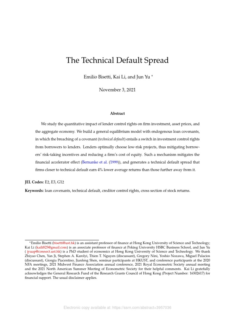 The Technical Default Spread | PDF