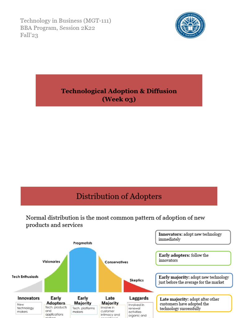 Week 03 - Technology Adoption Diffusion | PDF