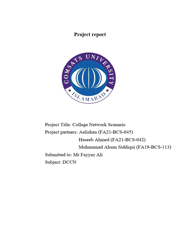 ProjectReportDCCN LAB (Aalishan, Haseeb, Ahsan) | PDF