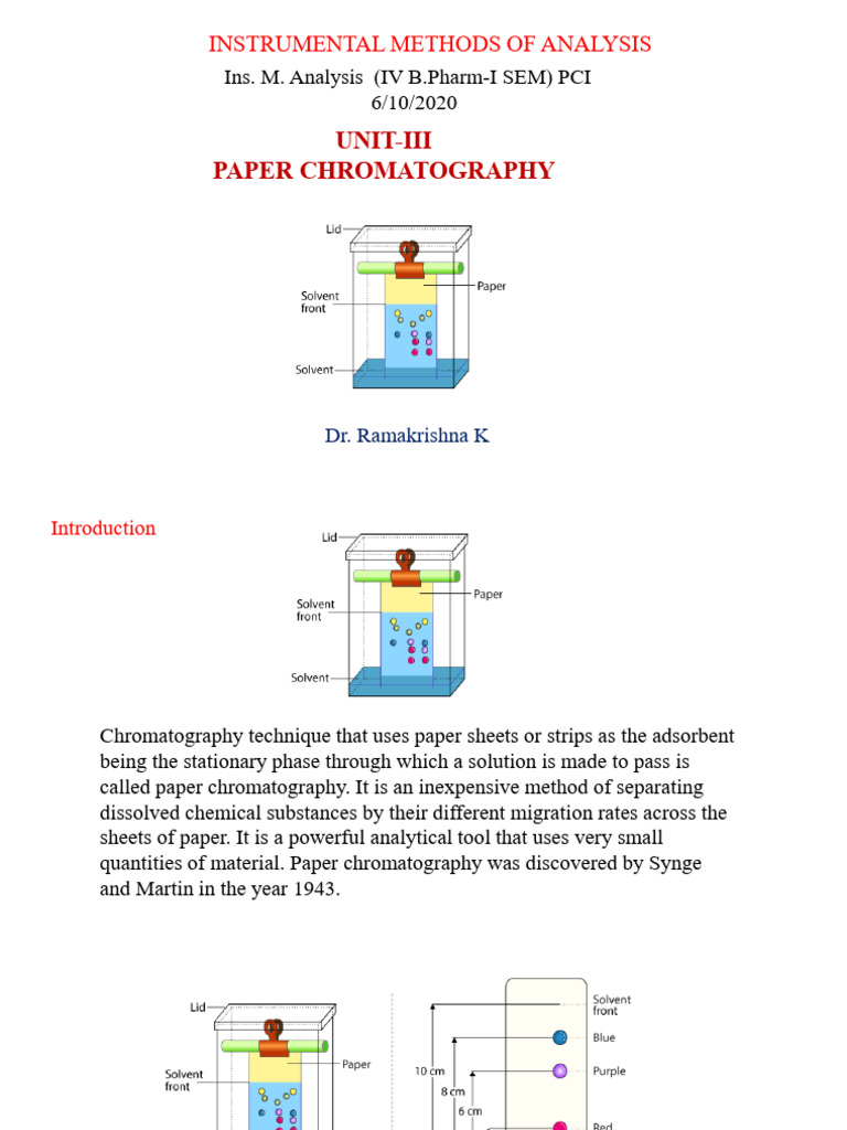 IMA UNIT III Paper Chromatography | PDF
