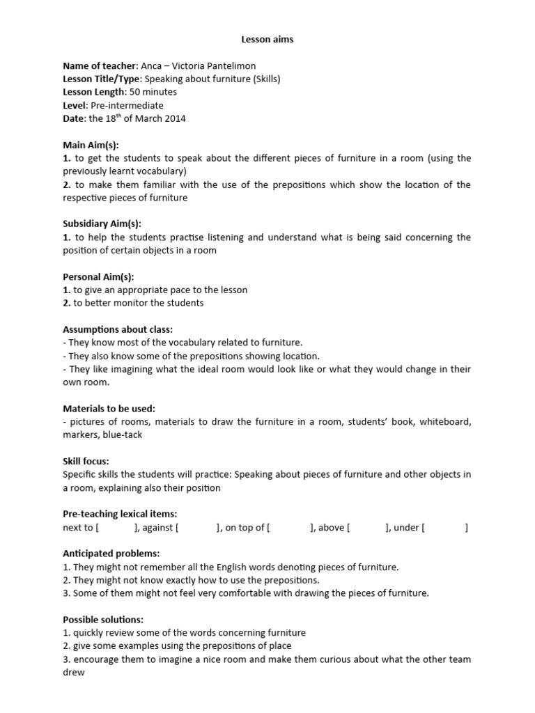 First - Lesson Aims (4) | PDF