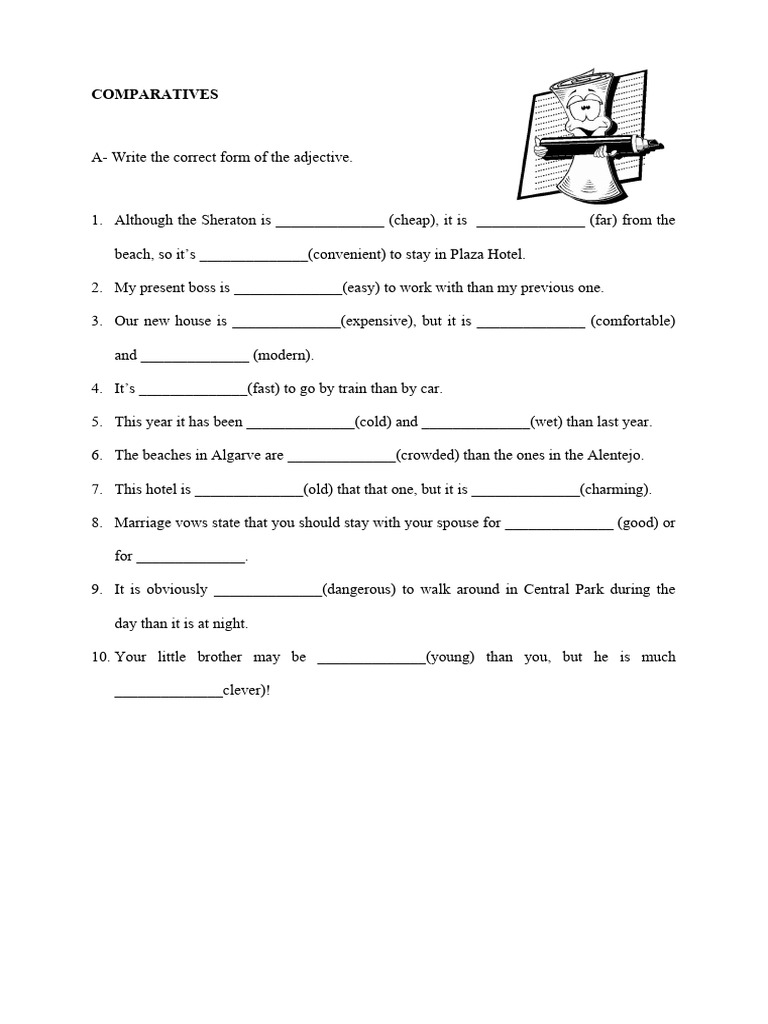 Comparatives Grammar Drills Tests - 61039 | PDF