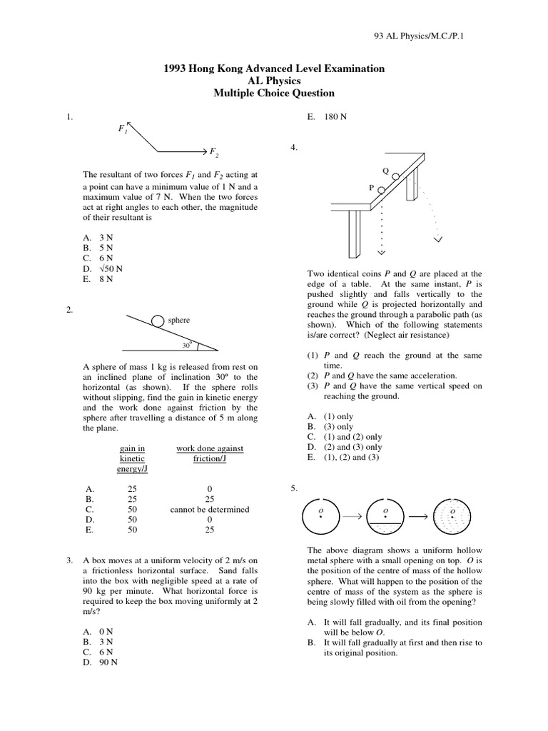 1993-AL-Phy 2A With Key | PDF | Sound | Capacitor