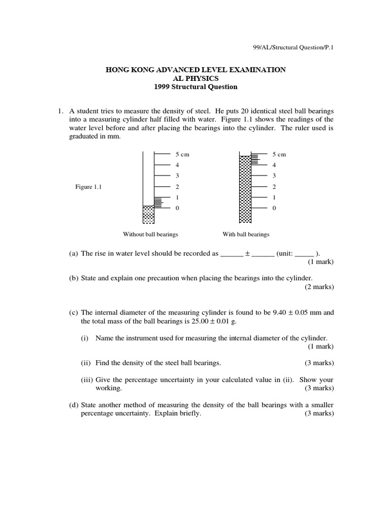 1999-AL-Phy 1 | PDF | Waves | Sound