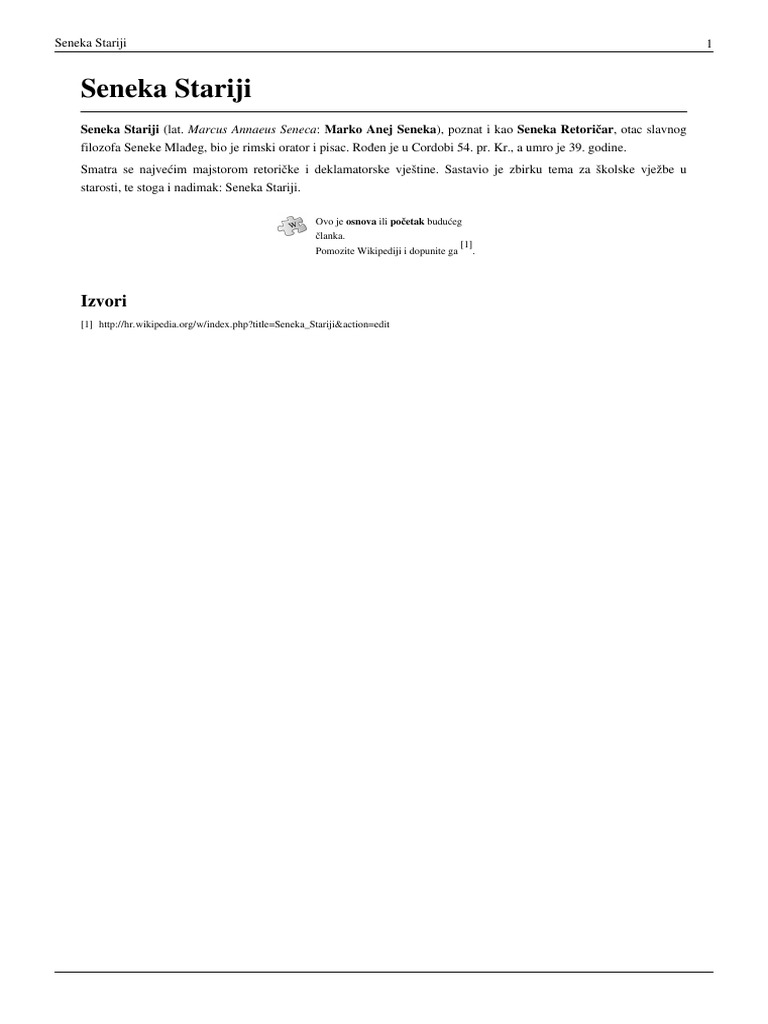 Seneka Stariji | PDF