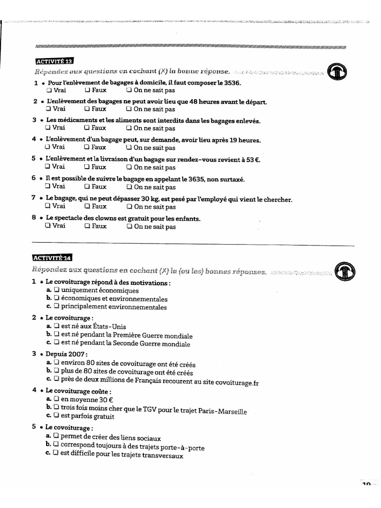 B2 Activités 14 Et 15 P 19 Et 19 | PDF