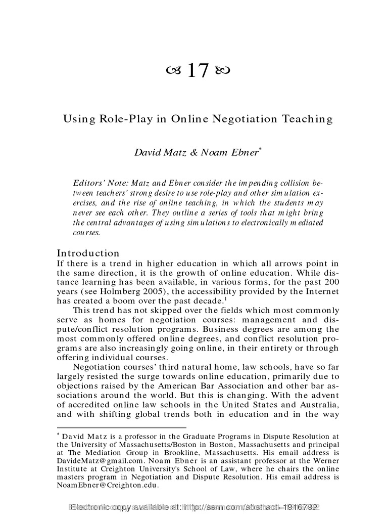 E-Learning Role Play | PDF | Videotelephony | Negotiation