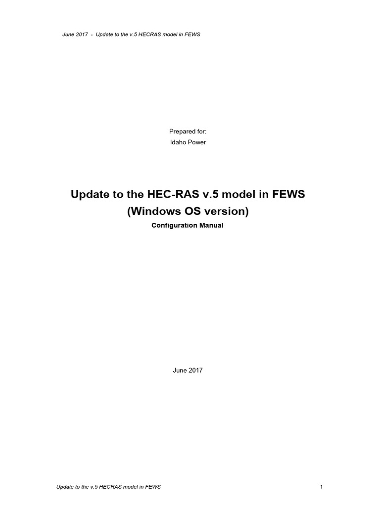 FEWS HEC-RAS v5.0 Update Guide | PDF | Graphical User Interfaces ...