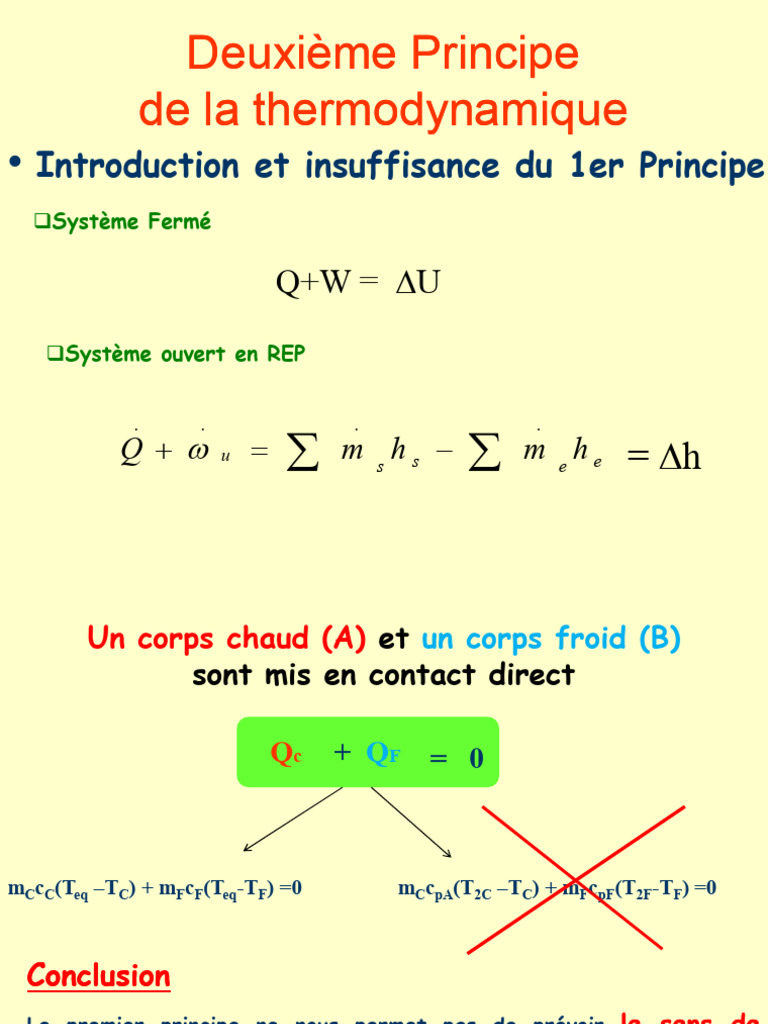 Deuxième Principe de la Thermodynamique | PDF | Thermodynamique ...