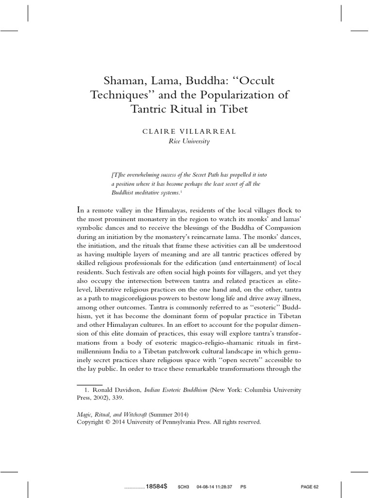Shaman, Lama, Buddha - Occult Techniques'' and The Popularization of ...