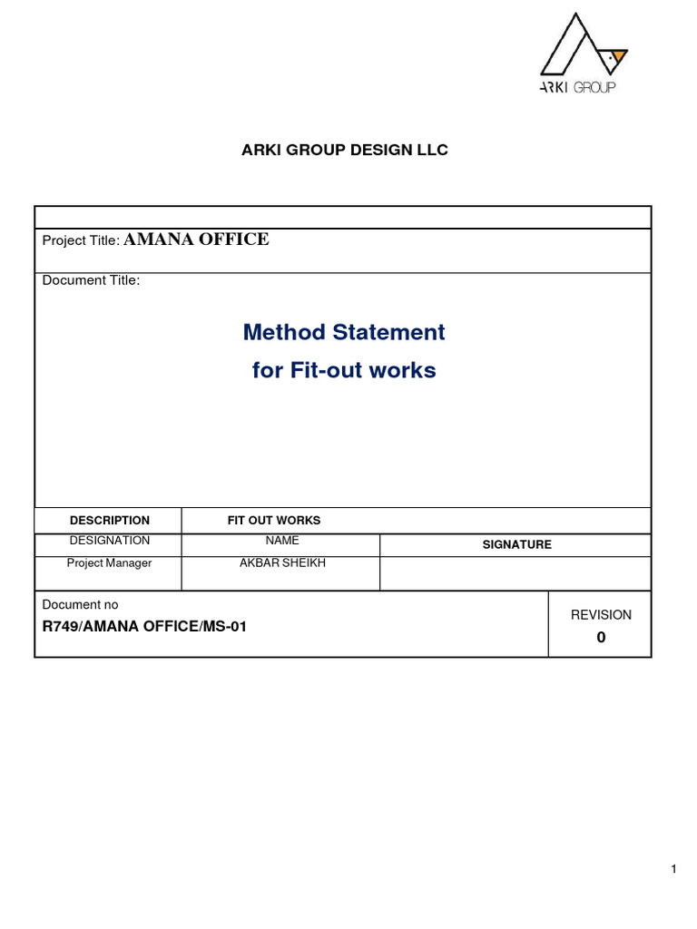 METHOD STATEMENT AMANA - Removed | PDF