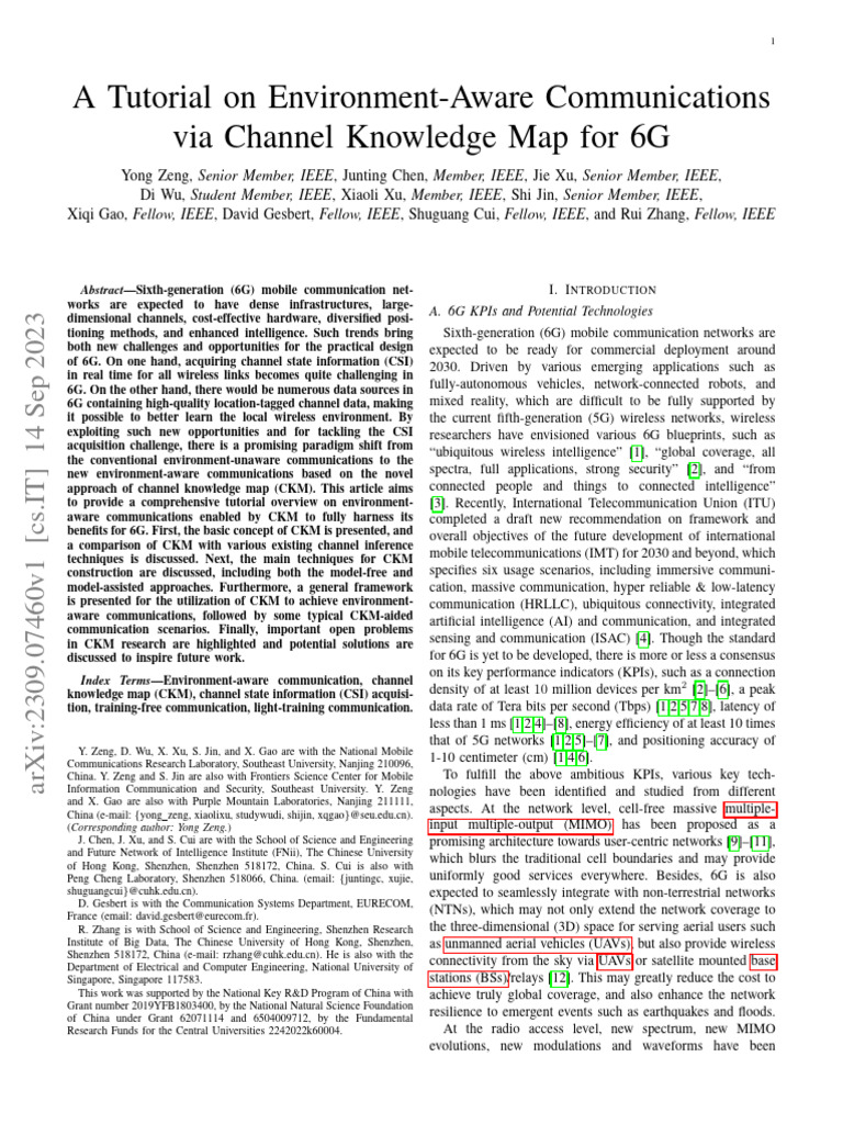 2023 - A Tutorial On Environment-Aware Communications Via Channel ...