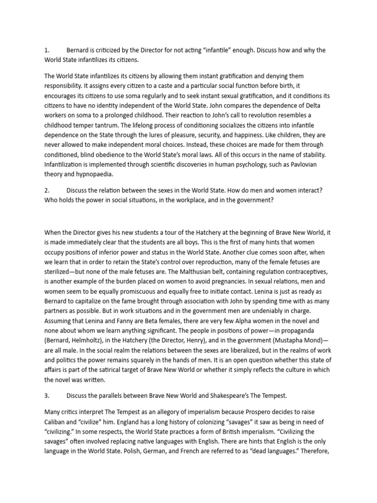 Study Questions&essay Topics | PDF | The Tempest