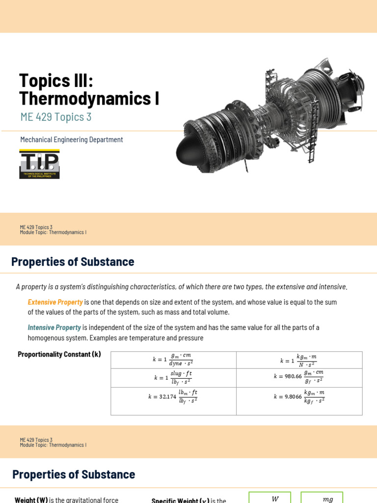 Topics III - Thermo 1 | PDF