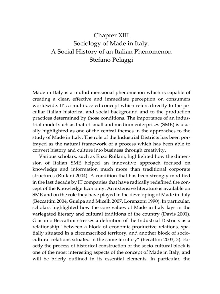 Sociology of Made in Italy Explained | PDF | Italy | Brand