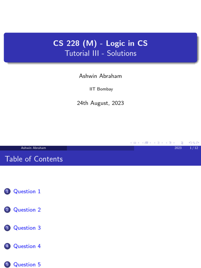 Logic Solutions for IIT Students | PDF