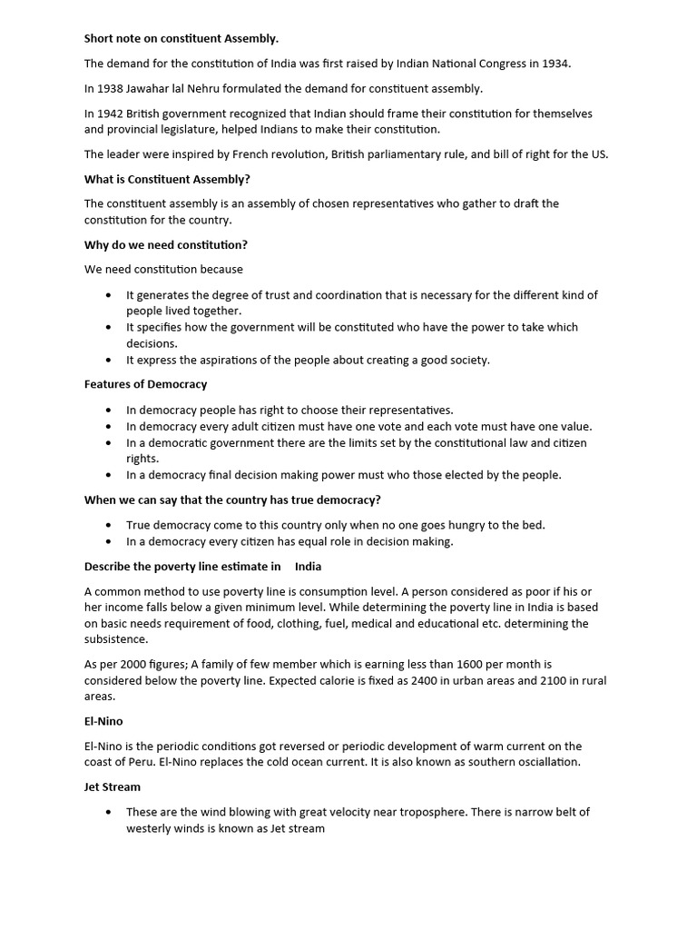Short Note On Constituent Assembly | PDF