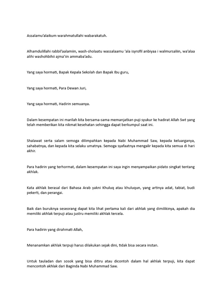 Pidato Saling Memaafkan | PDF