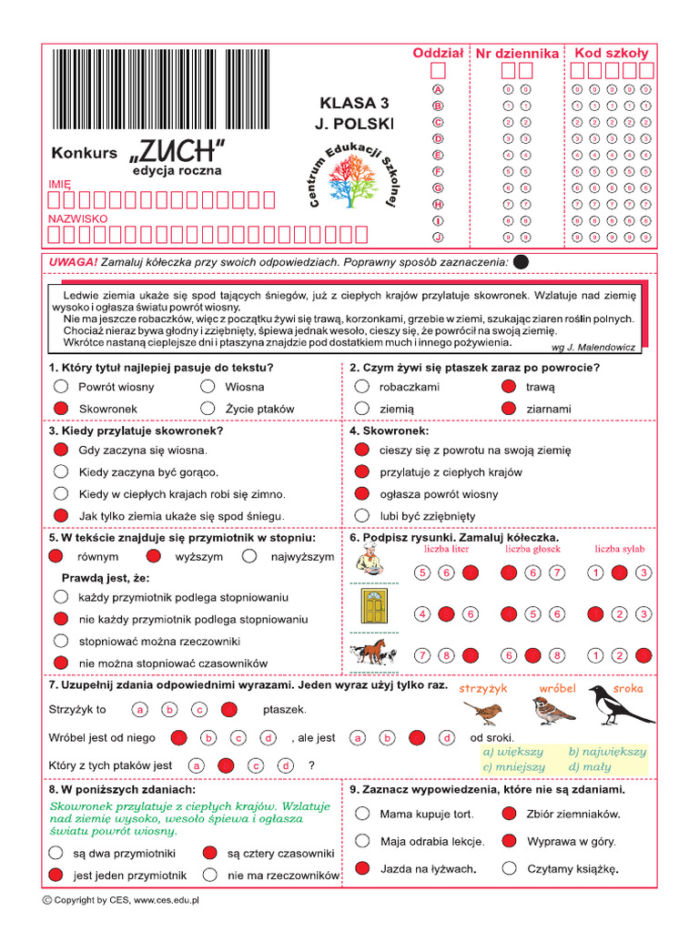 Zuch II ZP3 2019 Klucz | PDF