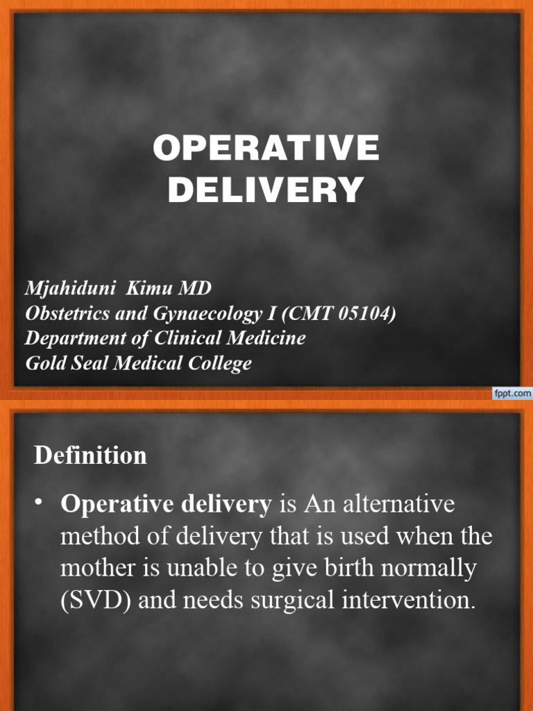 Operative Delivery | PDF | Childbirth | Caesarean Section