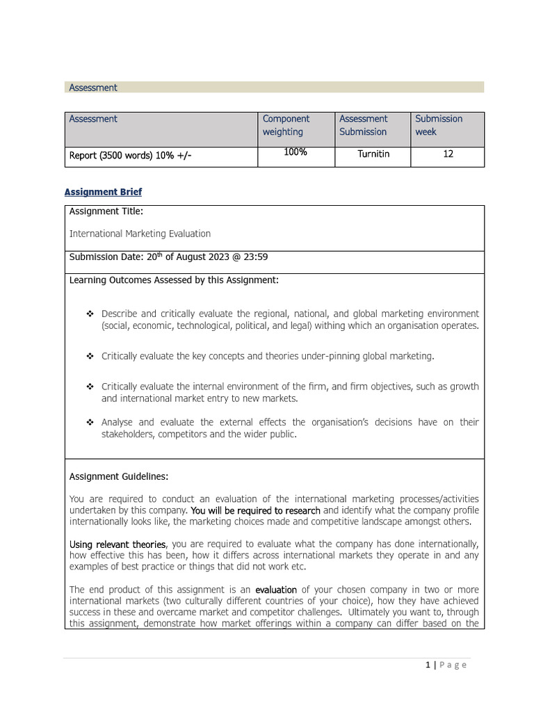 GMSD Assignment Brief | PDF