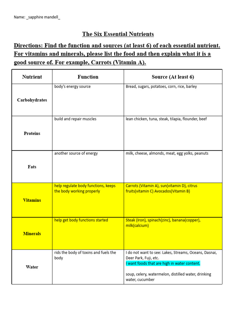 six-essential-nutrients-worksheet-guide-pdf