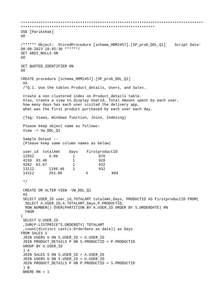 SQL | PDF | Parameter (Computer Programming) | Database Index