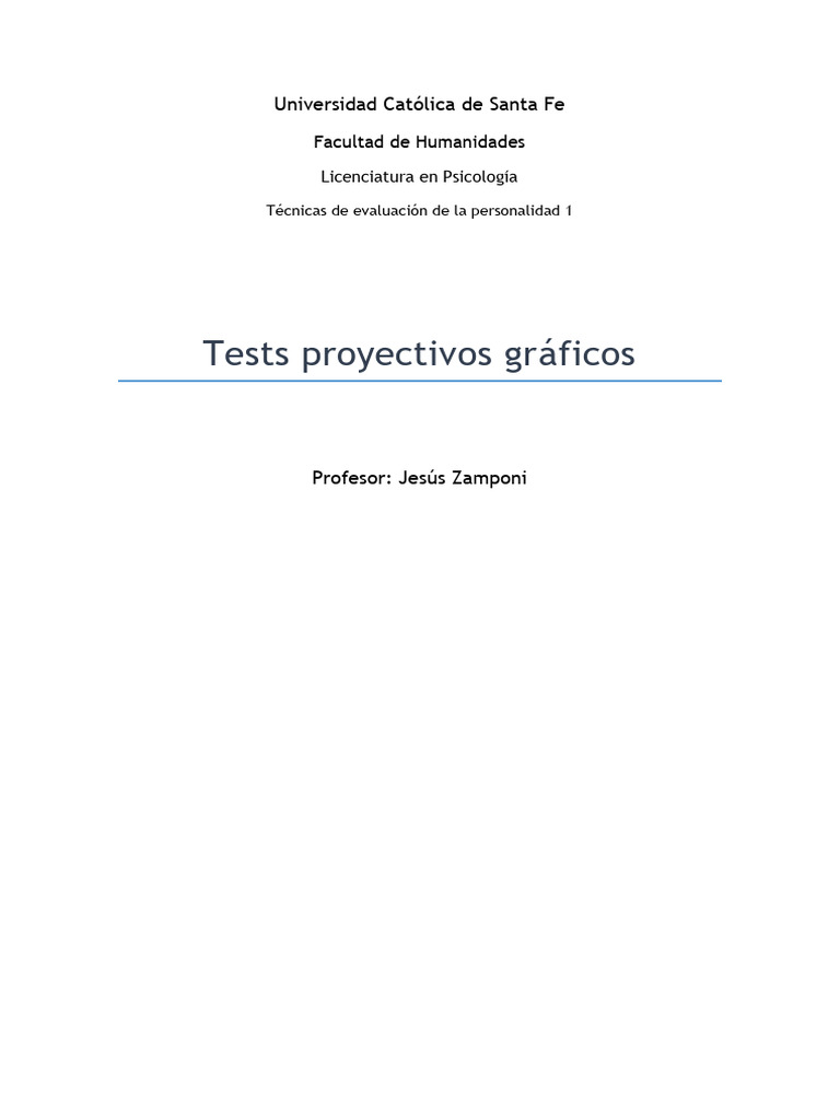Zamponi - Test Proyectivos Gráficos | PDF | Comportamiento | Sicología