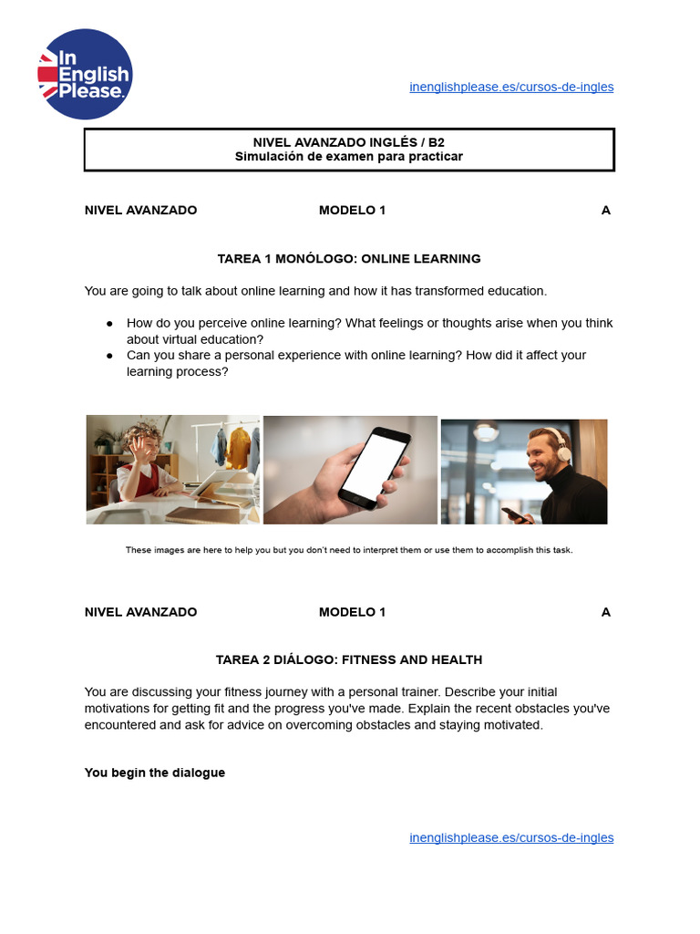 Example 1 Speaking EOI B2 | PDF