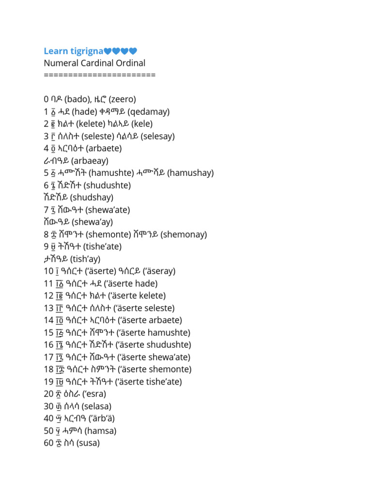 Learn Tigrigna | PDF