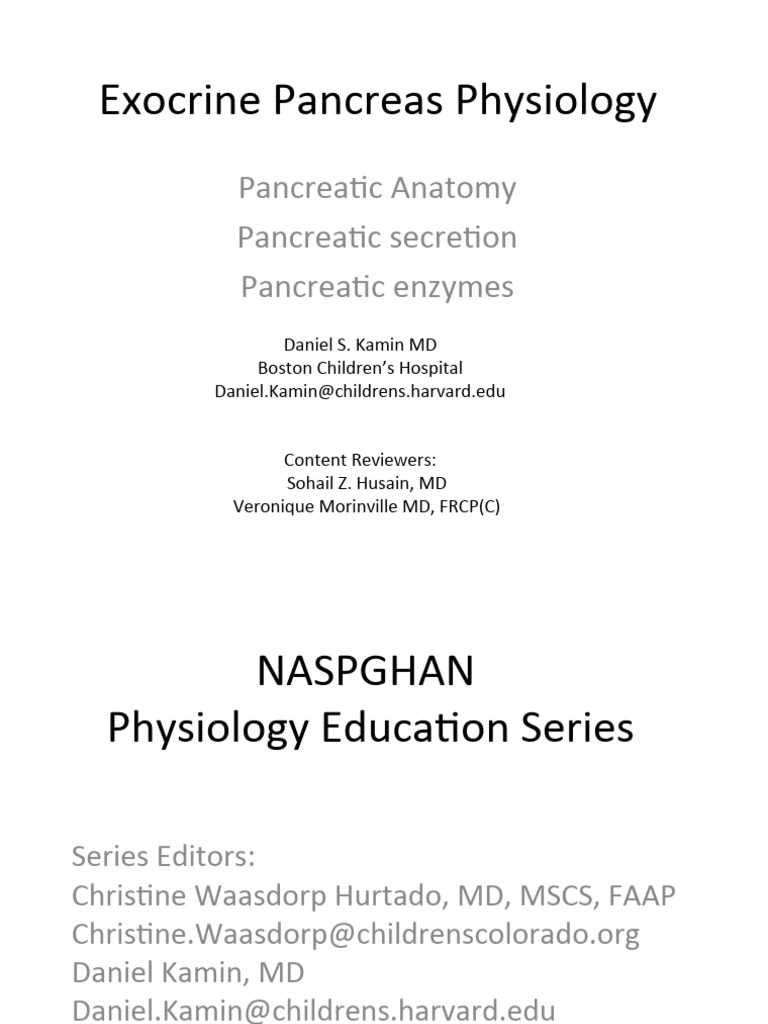 Pancreas Physiology NASPGHAN Final | PDF