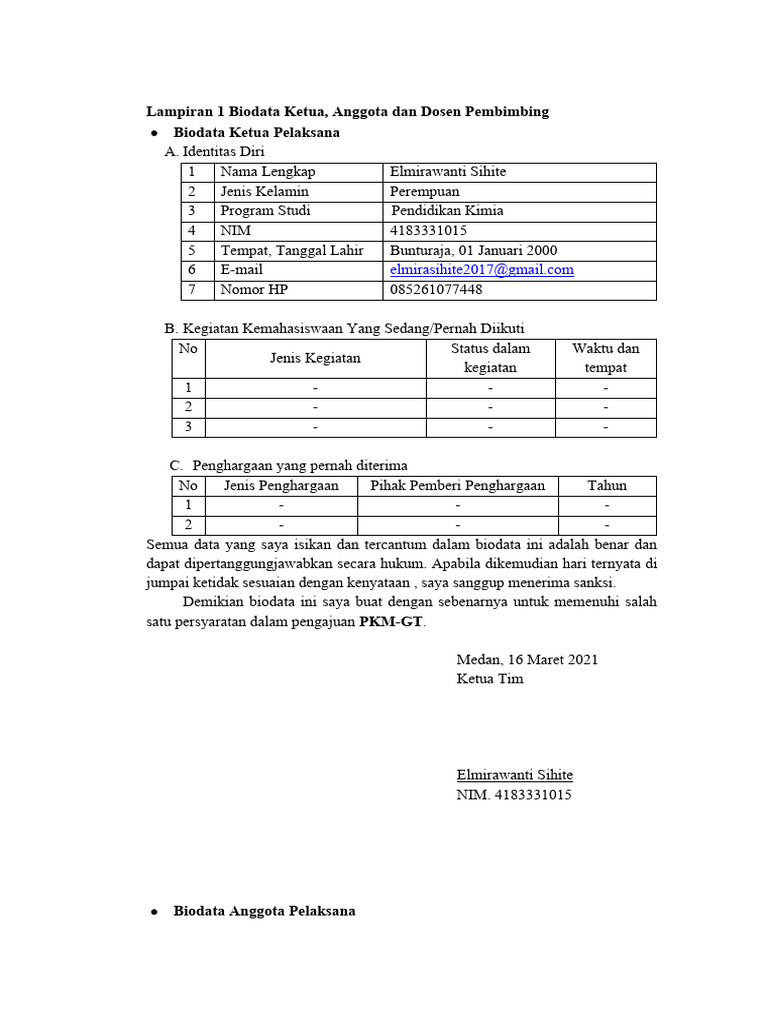 Lampiran PKM-1 | PDF