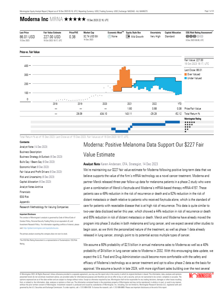 Morningstar Report-636d1778e26a17cb57991c7a | PDF | Influenza ...