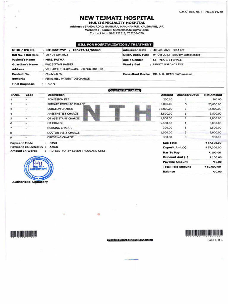 Medical Bill | PDF