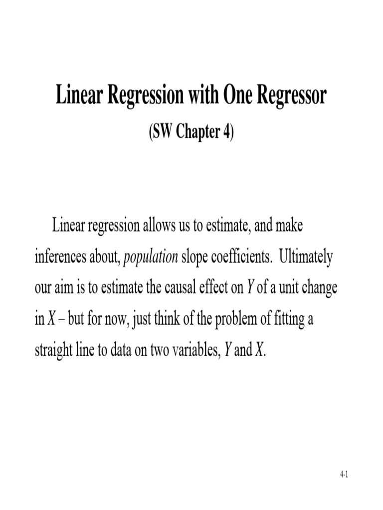 Theory 3. Linear Regression With One Regressor (Textbook Chapter 4) | PDF