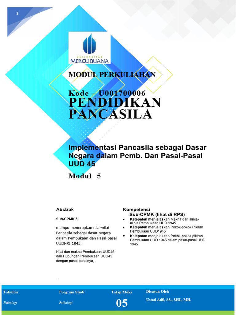 MODUL 5 PP-PANCASILA-DASAR-NEGARA-21 | PDF